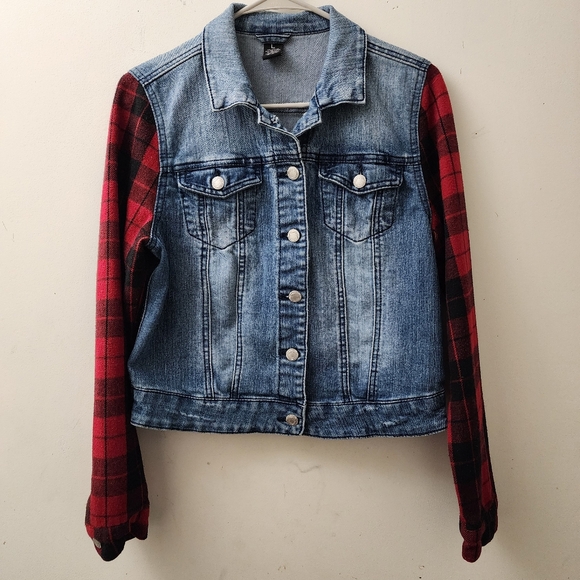 unbranded | Jackets & Coats | Ladies Denim Jean Jacket With Redblack ...